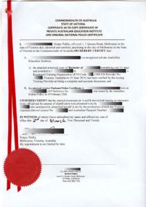 Australian – Document Authentication – MEF